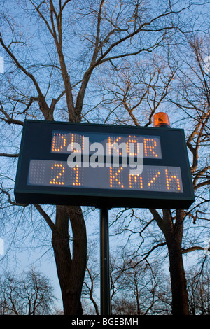 Speed warning digital sign Stock Photo - Alamy