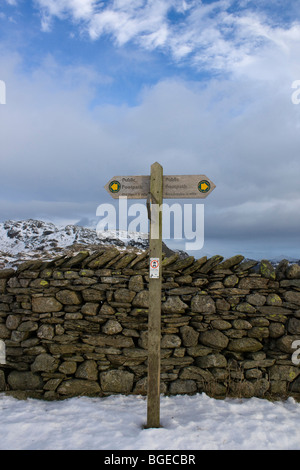 Coniston old man sign, the lake district, England Stock Photo - Alamy