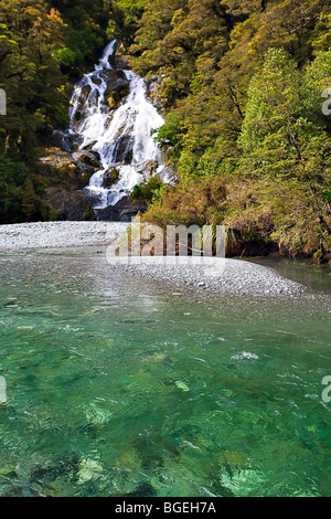 Fantail Falls, Mt Aspiring National Park, New Zealand Stock Photo - Alamy