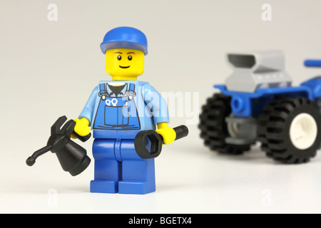 Lego car mechanic with tools Stock Photo - Alamy