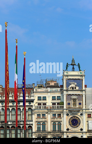 St Mark's Square Venice. The Clocktower with the archway into the ...