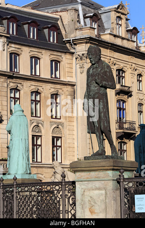 Bronze statue of Soren Kierkegaard near Marble Church, Copenhagen ...