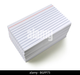 Blank note index card with blue pen isolated on a white background ...