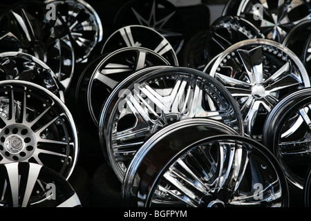 Aluminum wheel with tire. Rims Stock Photo - Alamy