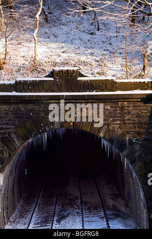 Entrance to Totley railway Tunnel at Grindleford in Derbyshire England ...