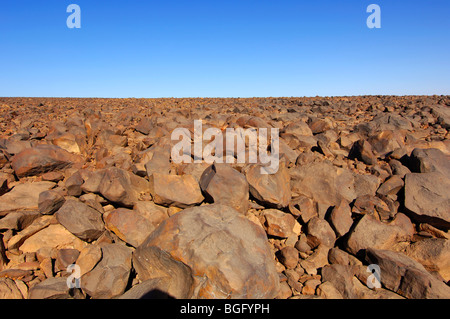 Stony hammada desert landscape on the Mesak Settafek plateau, Fezzan ...