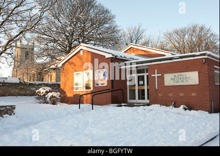 Kippax methodist church in the snow Stock Photo - Alamy
