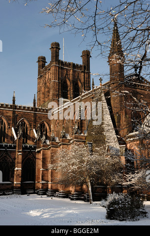 Chester Cathedral in the snow Stock Photo - Alamy
