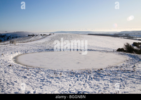 Snow on the Sussex Downs, UK Stock Photo - Alamy