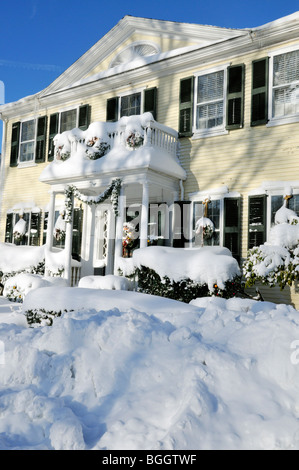 Christmas decorations cover houses in Lyndhurst, New Jersey, on ...