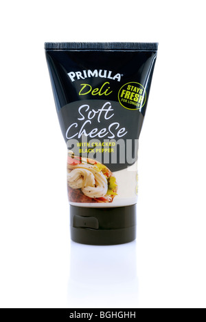 Tube of Primula Soft Cheese top view isolated on white Stock Photo - Alamy