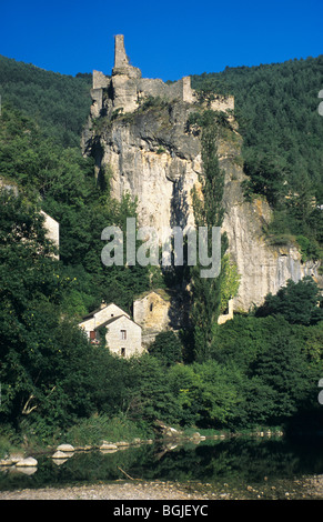 Medieval ruined castle of Castelbouc, Gorges du Tarn Causses, St Enimie ...