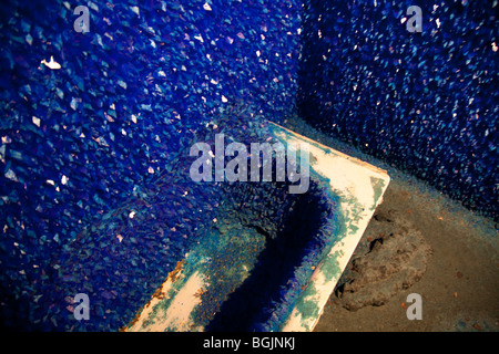 Roger Hiorns' installation 'Seizure'. Made from blue copper sulphate ...