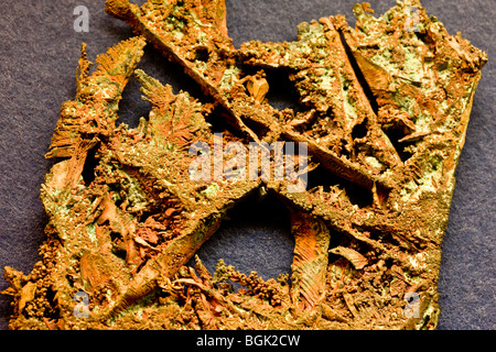 Native copper mineral stone rock Stock Photo - Alamy