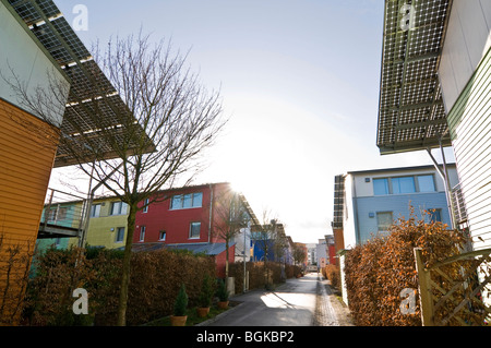 Ecological Vauban district in Freiburg, Baden-Wuerttemberg, Germany ...