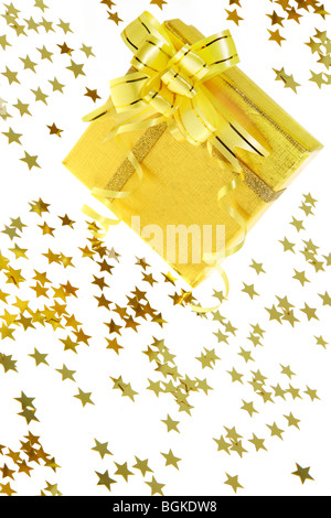 Party Holiday Background with ribbon, stars, birthday candles and ...