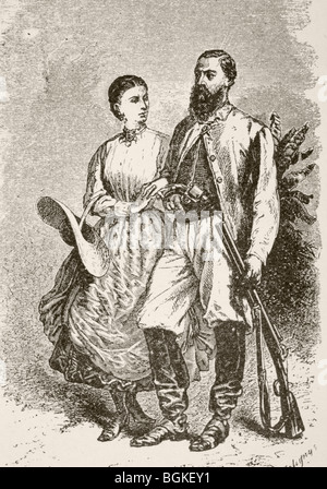 Sir Samuel Baker and Lady Florence Baker releasing slaves during Sir ...