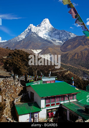 Pangboche, Nepal: Tea house lodges in the Pangboche village along the ...