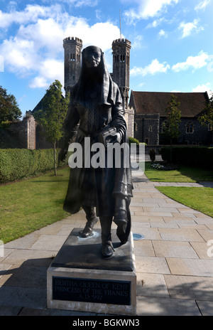 Statue of Bertha, Queen of Kent, princess of the Franks, in front of ...