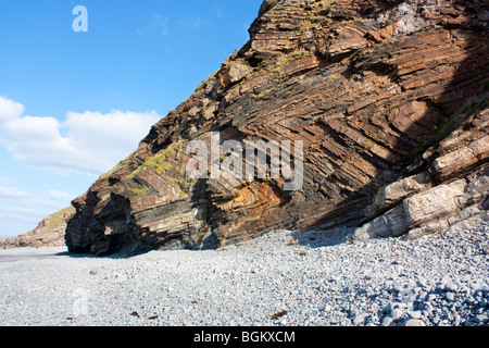 The cliffs and beach in Millook Haven, Cornwall, England, UK Stock ...
