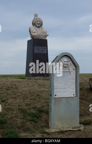 Sitting Bull monument is situated on a hill top and overlooks the ...