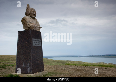 Sitting Bull monument is situated on a hill top and overlooks the ...