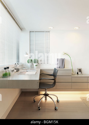 Modern residential building in minimalist style with geometric roof ...