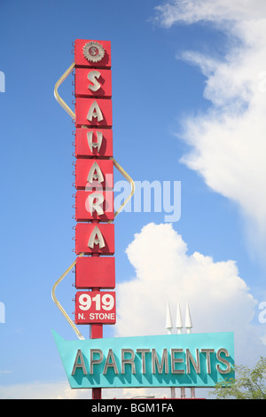Retro Sign for student apartments, Tucson, Arizona, USA Stock Photo - Alamy