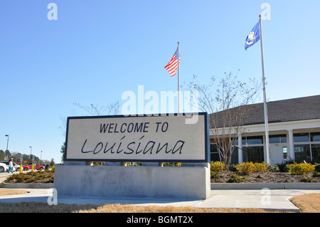 Louisiana, USA, Welcome to Louisiana State Sign, Bienvenue en Louisiana ...