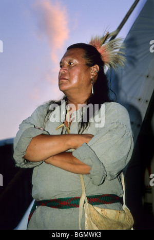 Cherokee man, Diamond Brown, dressed in traditional clothing of ...