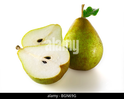 Fresh comice pears whole and cut Stock Photo - Alamy