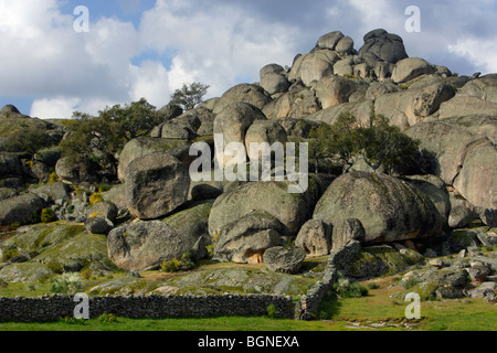 Granite Boulder terrain, Valencia de Alcantara, Extremadura, Spain ...