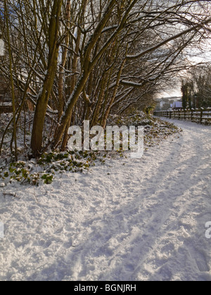 Snow scene at Matlock Bath in Derbyshire UK during the harsh winter ...
