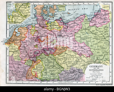 Map of Germany between World War One and World War Two. From Meyers ...