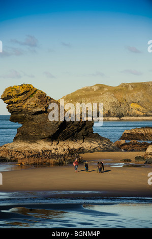 Family out walking on a winter day in Ardara, County Donegal, Ireland ...