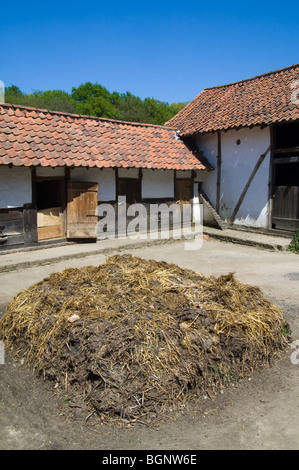 Dunghill / dungheap at the inner courtyard of traditional Flemish 18th ...