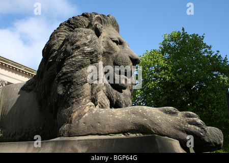 One Of Four Lion Statues Outside St George's Hall, Liverpool ...