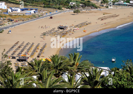 Mylopotas Beach, Ios Island, Greece- 20 September 2020: One of the most ...