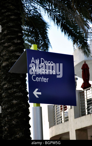 sign on the beach welcome Miami Stock Photo - Alamy