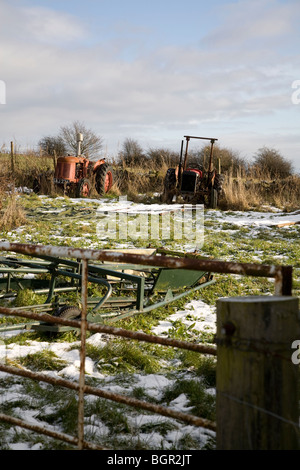 Snow covered old Fordson tractor in Finland Stock Photo - Alamy
