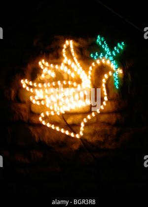Christmas dove lights illuminated at night Stock Photo - Alamy