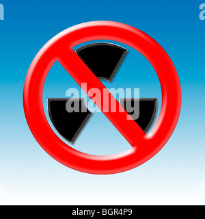 Radiation Hazard No Entry sign. Conceptual image of Anti Nuclear ...