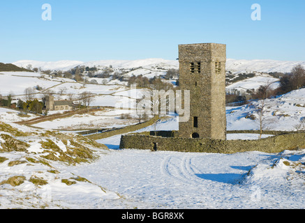 The old tower of Crook Church, Lake District National Park, Cumbria ...