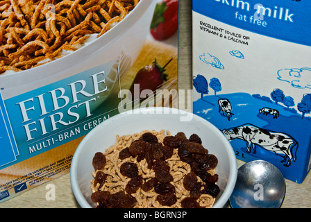 Bran Cereal, Bowl, High Fiber Cereal, Wheat and Corn bran Stock Photo ...