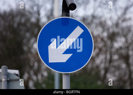 Keep left traffic sign, Uk Stock Photo: 24867071 - Alamy
