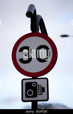 30 MPH speed limit and speed camera sign with "The Big One ...
