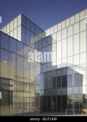 anchorage museum linear volumes forming a highly reflective glass ...