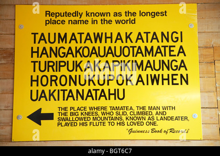 Worlds longest place name North Island New Zealand Stock Photo - Alamy