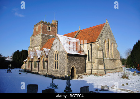 St. Michael`s Church in winter, Budbrooke, Warwickshire, England, UK ...