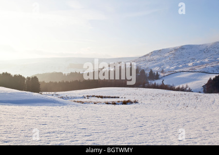 The North Yorkshire Moors completely covered in snow on a beautifully ...